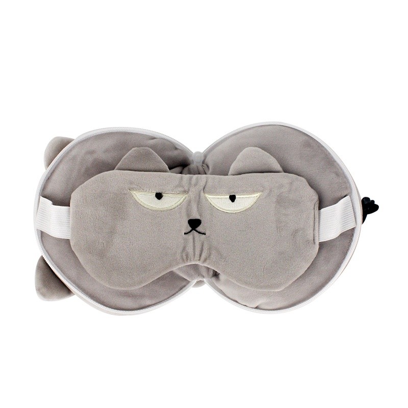 Jual OHSOME - SLADKO Grey Wolf Eye Mask and Neck Pillow Package ...