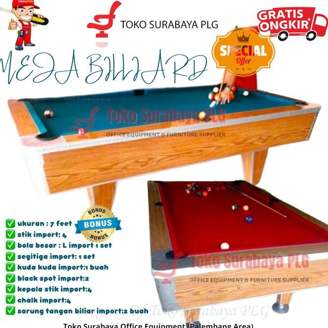 Jual Meja Billiar Pool Table 7 Feet LENGKAP Bonus Stick Billiard Murah ...