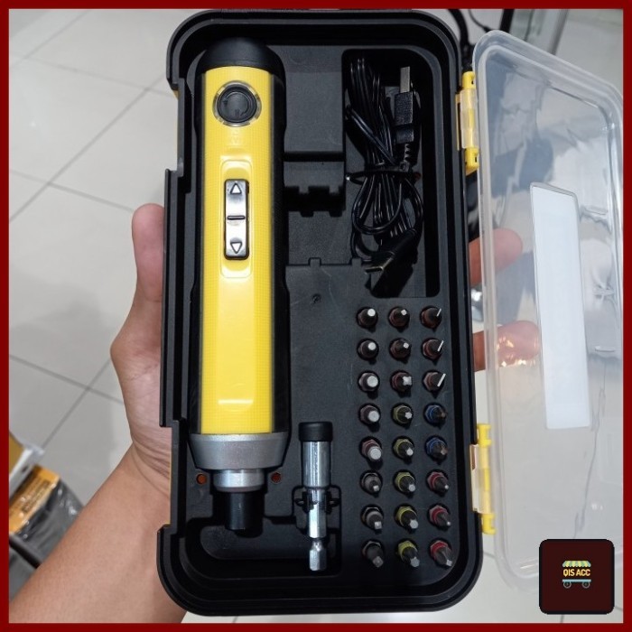 Jual KRISBOW Obeng Screwdriver Cordless 4v Straight Isi 24 Pcs IRCS4 ...