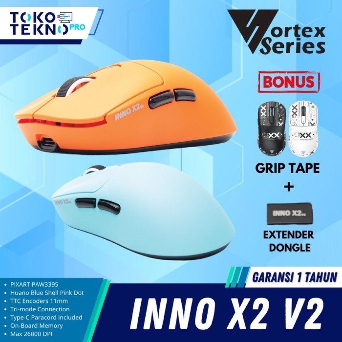 Jual Ready Vortexseries Inno X2 4k / 8K SuperLight Wireless Gaming ...