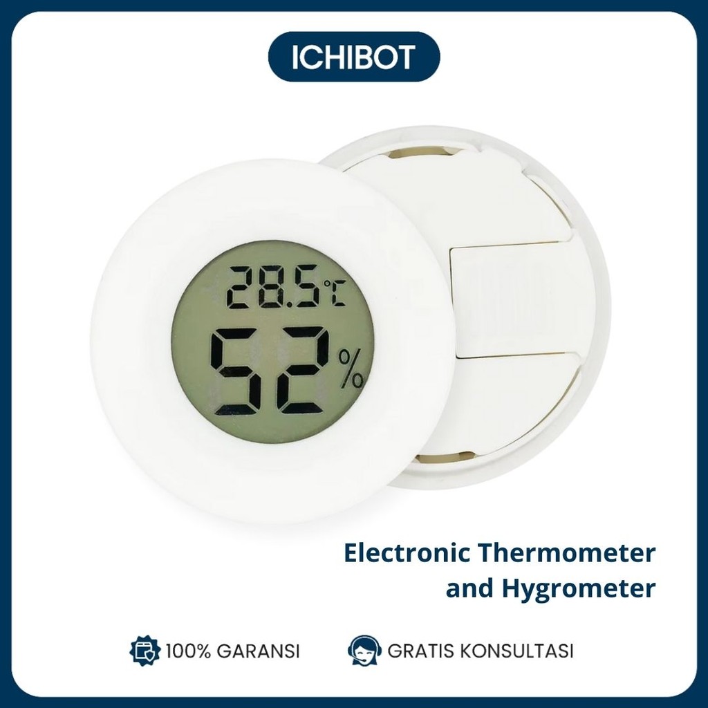 Jual Termometer Hygrometer Mini / Thermometer Digital LCD Bulat Kandang ...