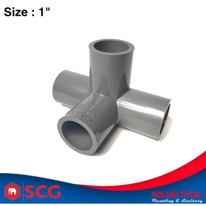 Jual Tee 4 Way 90° 1 Inch 4 Way Side Tee 1" SCG | Shopee Indonesia