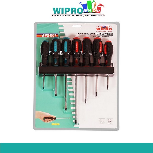 Jual Wipro Obeng Soft Handle TPR Set WPS 007 7PCS | Shopee Indonesia