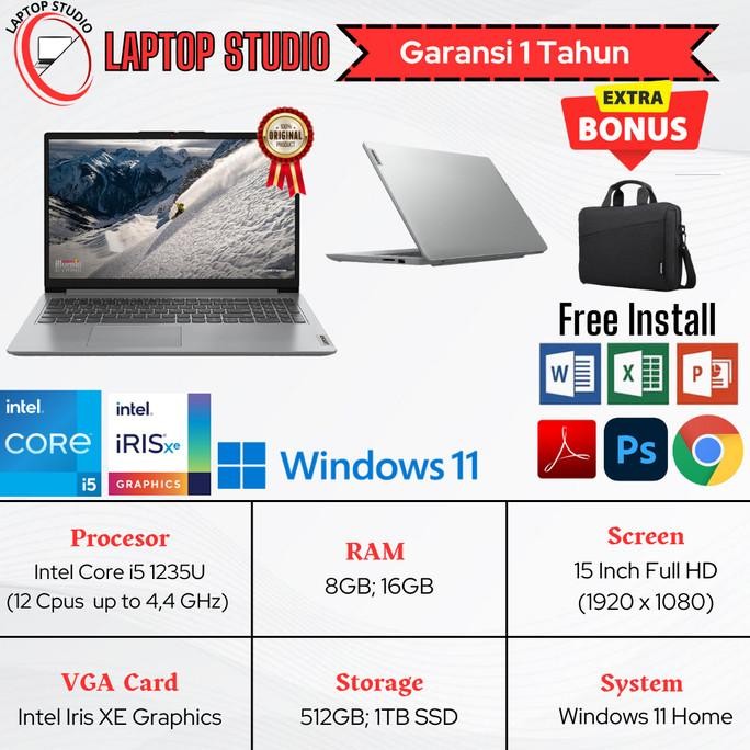 Jual Laptop Baru Lenovo Ideapad 1 Intel Core I5 1235U(Gen 12) 12 Cpus ...
