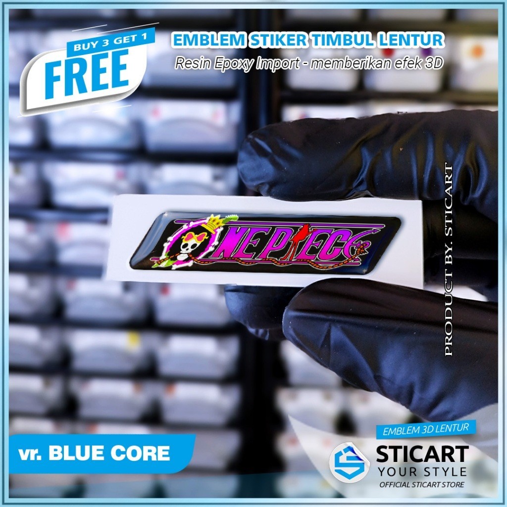 Jual EMBLEM BROOK Series ONE PIECE TIMBUL STIKER MOTOR BLUE CORE 3D ...