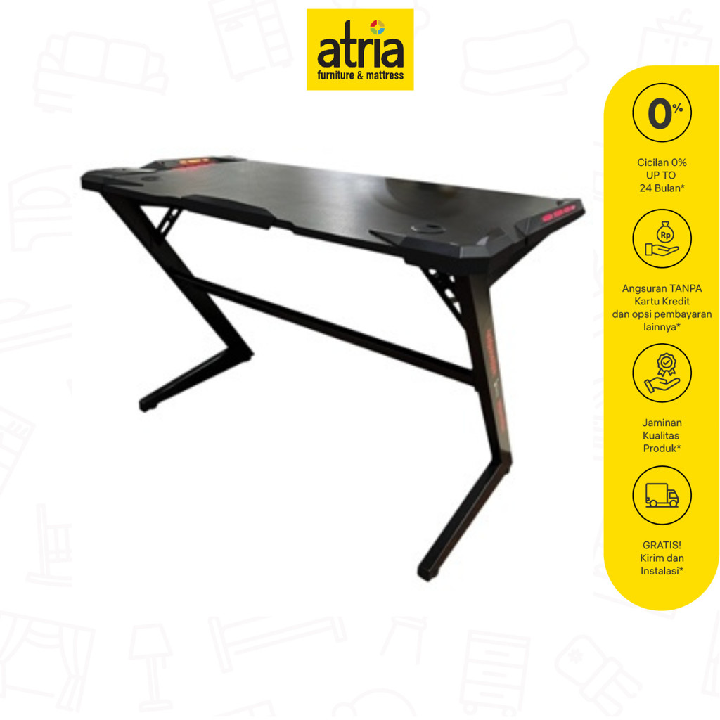 Jual Atria Meja Gaming Ryzen Black AR816 | Shopee Indonesia