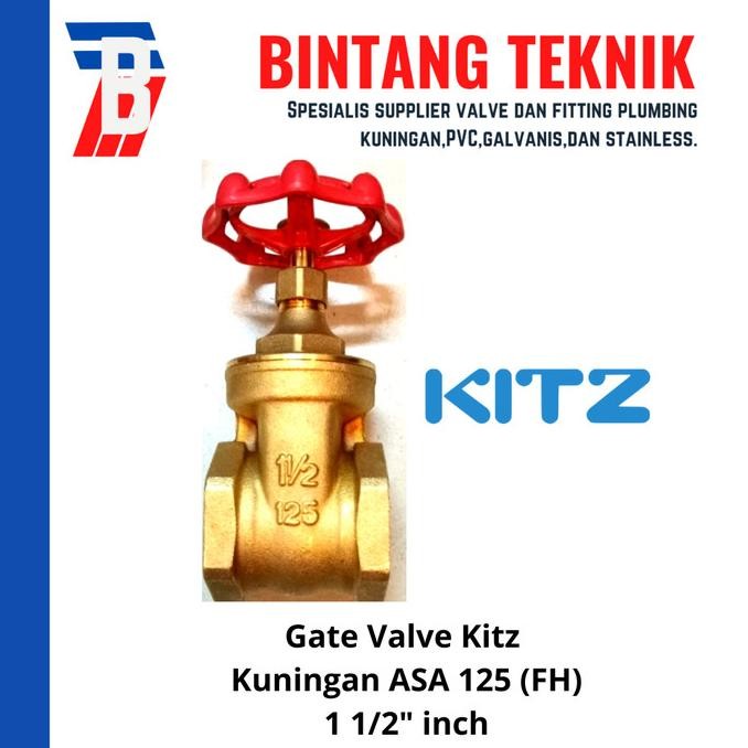 Jual Gate Valve Kitz Kuningan 1 1/2" inch | Shopee Indonesia