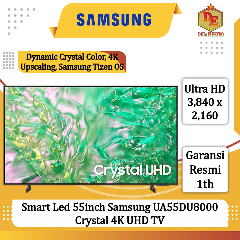 Jual Smart Led 55inch Samsung UA 55 DU 8000 Crystal 4K UHD TV | Shopee Indonesia