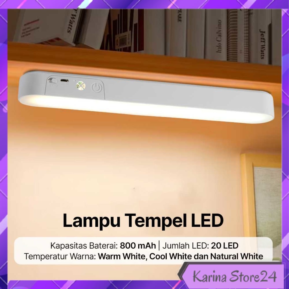Jual LAMPU TEMPEL LED LIGHT DIMMABLE 3 IN 1 800MAH 26CM 5V 5W - Z-001 ...