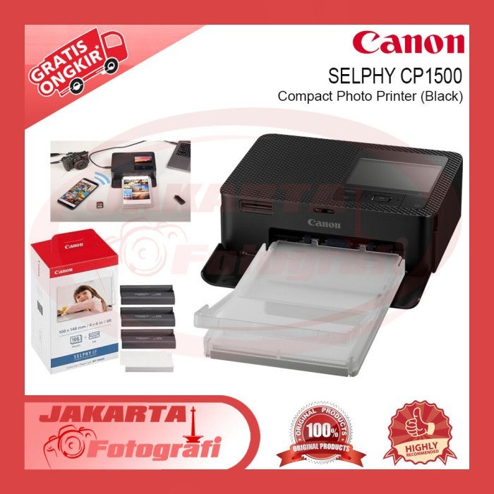 Jual Canon SELPHY CP1500 Compact Photo Printer (Black) | Shopee Indonesia