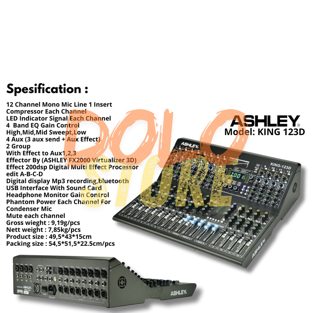 Jual ORIGINAL MIXER 12 CHANNEL ASHLEY KING 123D | Shopee Indonesia