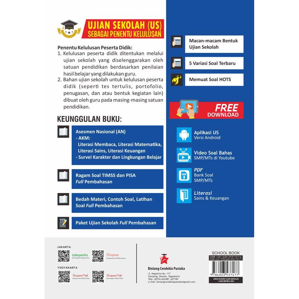 Jual Asli Buku Jurus Sukses Ujian Sekolah + Akm Pisa & Timss Smp/Mts 2023 (Bcp) | Shopee Indonesia
