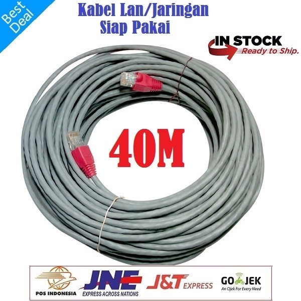 Jual Kabel Lan 40M Utp Cat5E -Rj45 - Plugboot Grey Siap Pakai 40 Meter | Shopee Indonesia