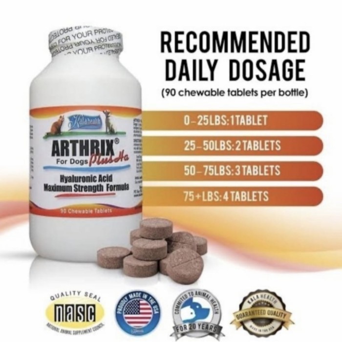 Jual Arthrix Plus Ha 90Tabs - Chewable Joint Support Tablets For Dog # ...