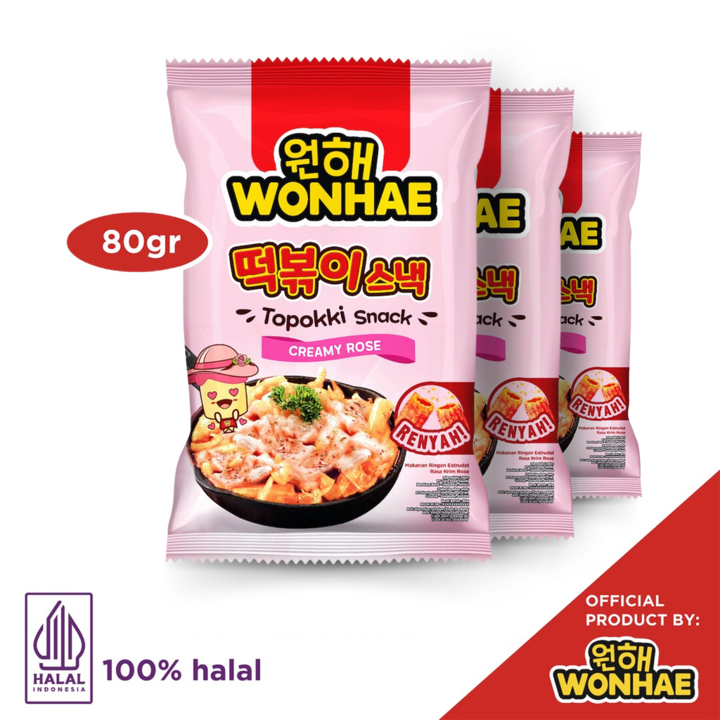 Jual Wonhae Topokki Snack Creamy Rose 80gr x 3 pcs | Shopee Indonesia