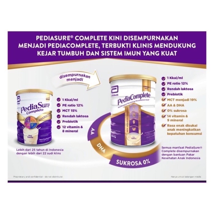 Jual Pediasure Complete 850 Gr Rasa Vanila (Bukan Triplesure) | Shopee Indonesia