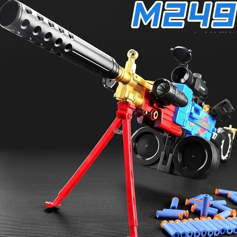 Jual M249 EVA SOFT BULLET ELECTRIC BURST GUN TOY SAFE AIRSOFT ...