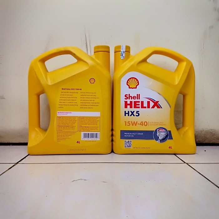 Jual Oli Mesin Shell Helix Hx-5 Berhologram Ori Sae 15W-40 Kemasan 4 ...