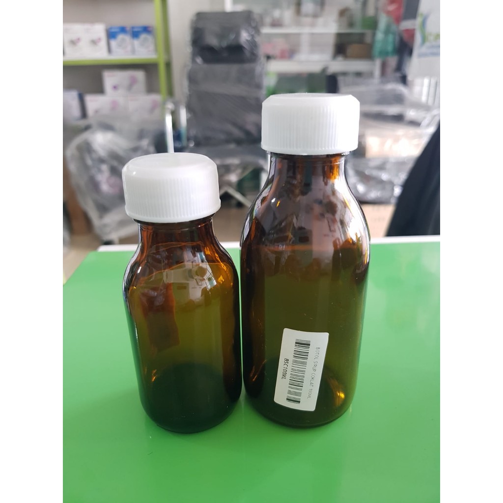 Jual BOTOL SIRUP COKLAT KACA 30 ML / BOTOL SIRUP COKLAT KACA 60 ML ...