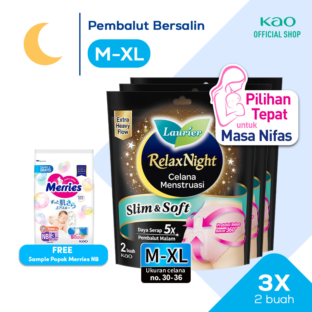 Jual Laurier Relax night Pants Celana Menstruasi Slim & Soft M-XL Bisa ...