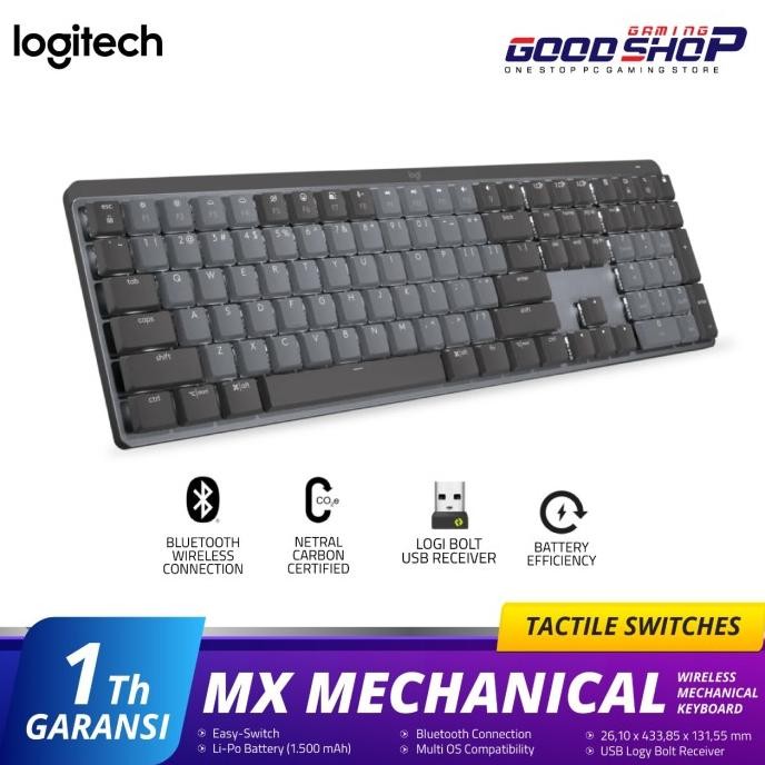 Jual Logitech Mx Mechanical Wireless Tactile - Keyboard Hits | Shopee ...