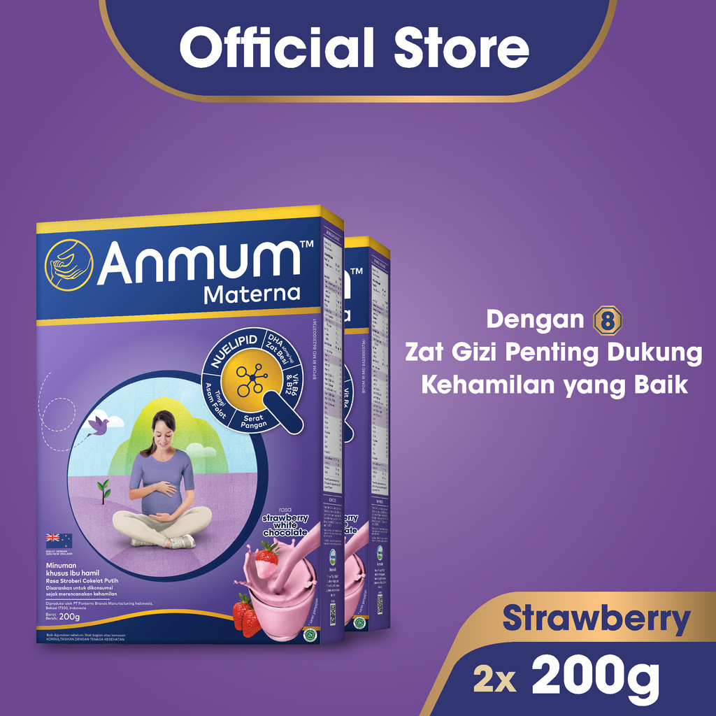 Jual Anmum Materna Susu Nutrisi Ibu Hamil Strawberry White Chocolate 2 ...