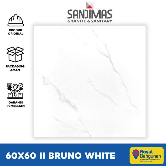 Jual GRANIT LANTAI POLISHED SANDIMAS BRUNO WHITE 60X60 CONNECTED PATTERN FS | Shopee Indonesia