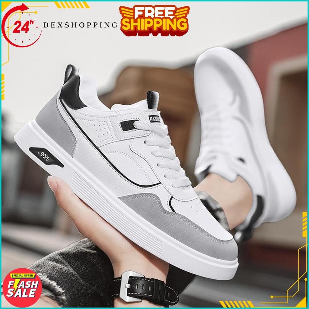 Jual Sepatu Sneakers Pria Hitam Dan Putih Sepatu Sport Running Shoes ...