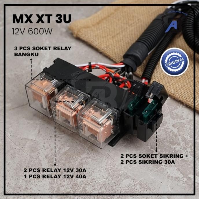 Jual Kabel Relay Lampu H4 MX XT Series 3 Relay Untuk 2 Lampu Mobil ...