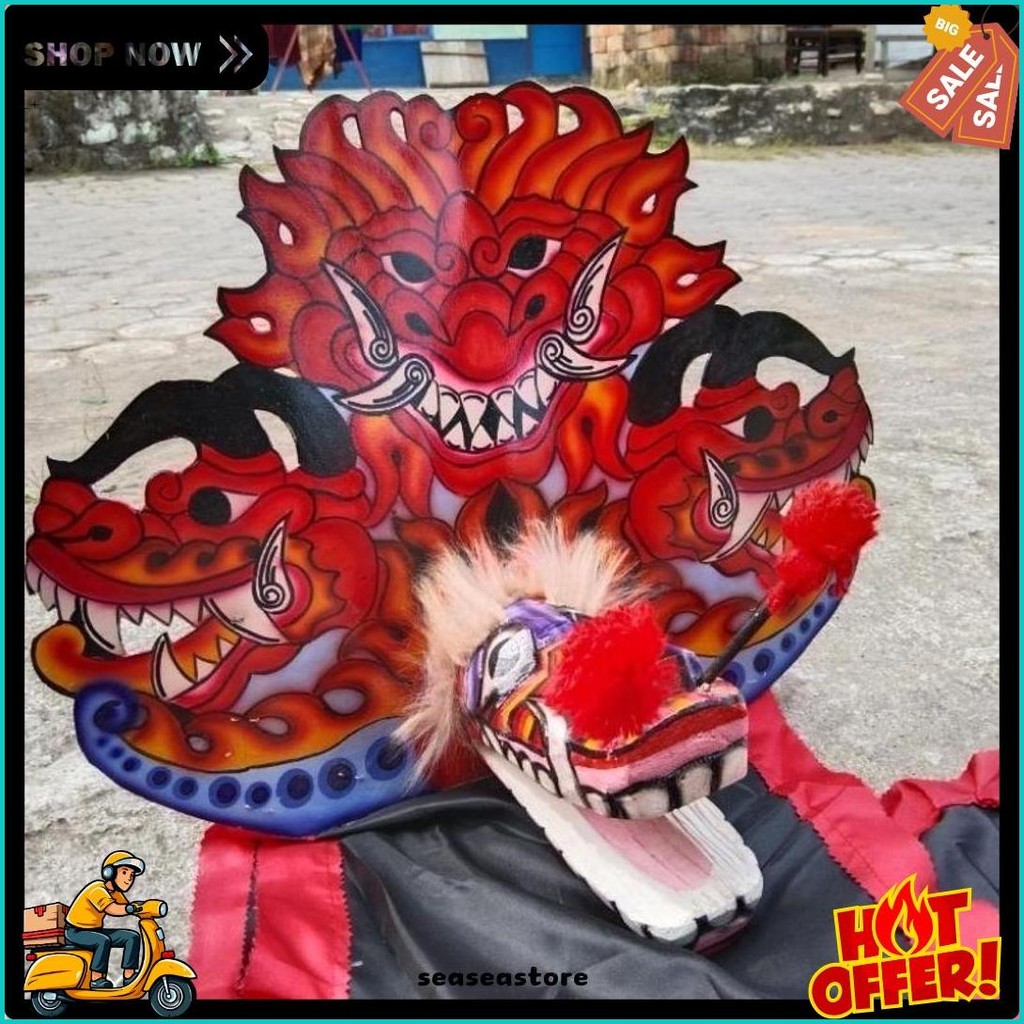Jual Mainan Tradisional Barongan Caplokan Devil Kayu Tm No.2 Kain ...