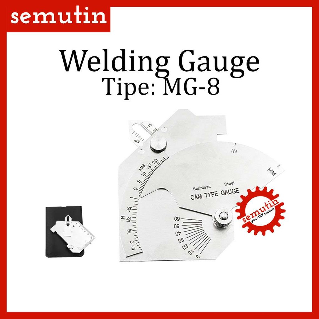 Jual Gauge Welding MG-8 AI52 SM / MG8 Fillet Las Sudut / Stainless Steel / Pengukur Penggaris ...
