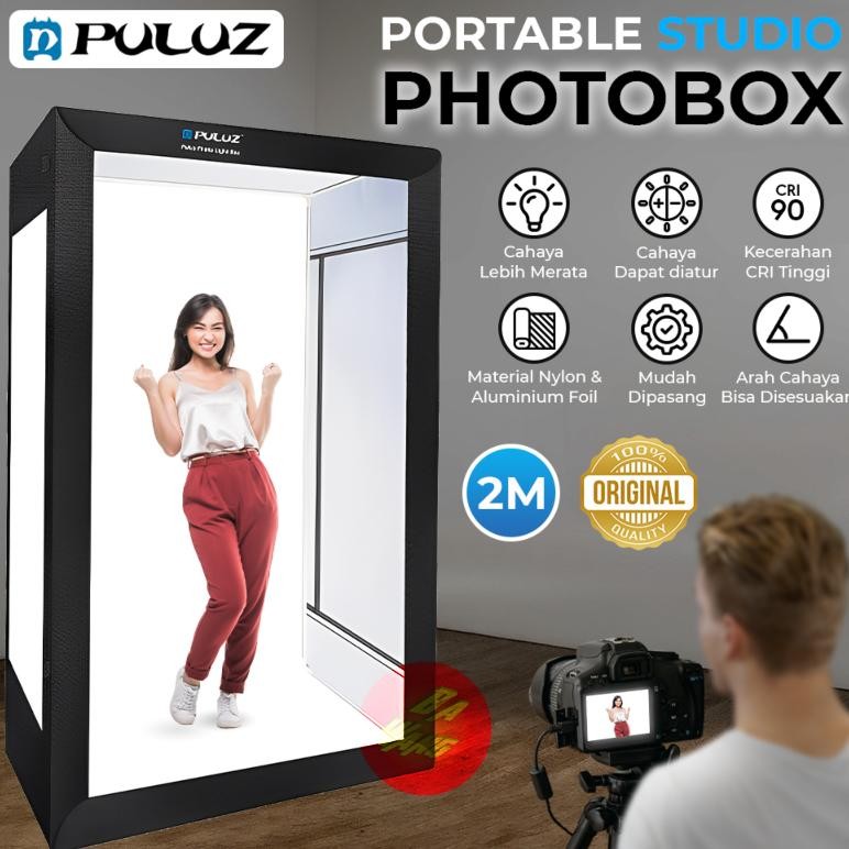 Jual PULUZ Fotobox 200cm 2 meter LED Portable PhotoBox ni Studio Photo ...