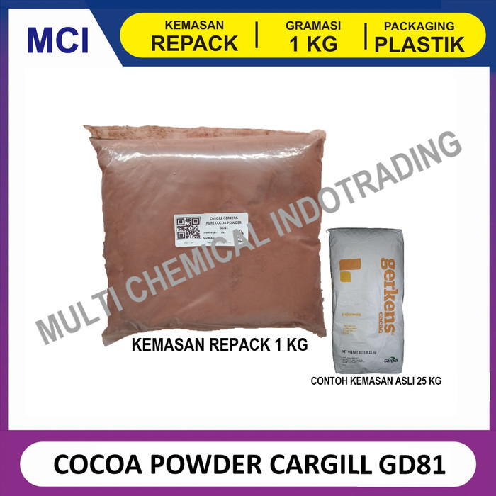 Jual CARGILL PURE COCOA POWDER GD81 - BUBUK COKELAT MURNI - REPACK 1 KG ...