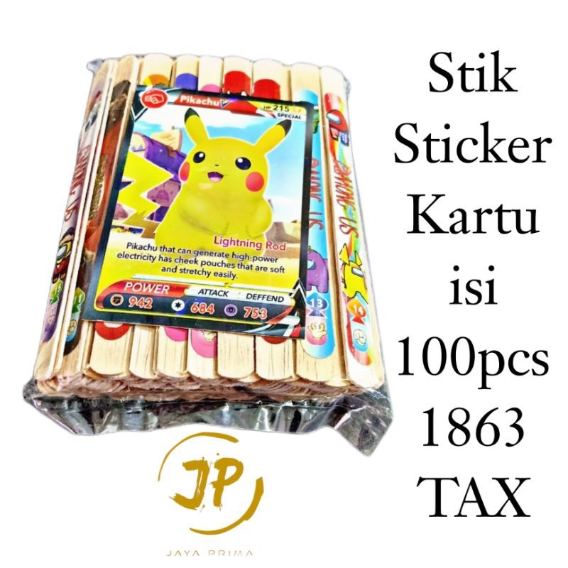 Jual MAINAN ANAK STIK STICKER KARTU ISI 100PCS | Shopee Indonesia
