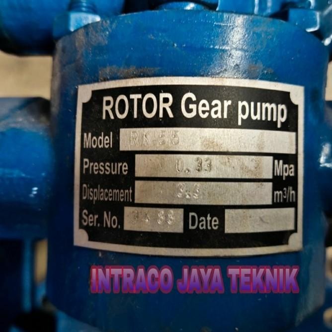 Jual Pompa Oli Gear Pump Type Rk 55Liter/Menit Merk Rotor 2.2Kw 3Phase ...
