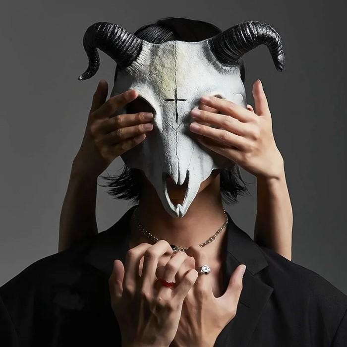 Jual Topeng Tengkorak Domba/ Topeng Tanduk Ram Kambing Tengkorak ...