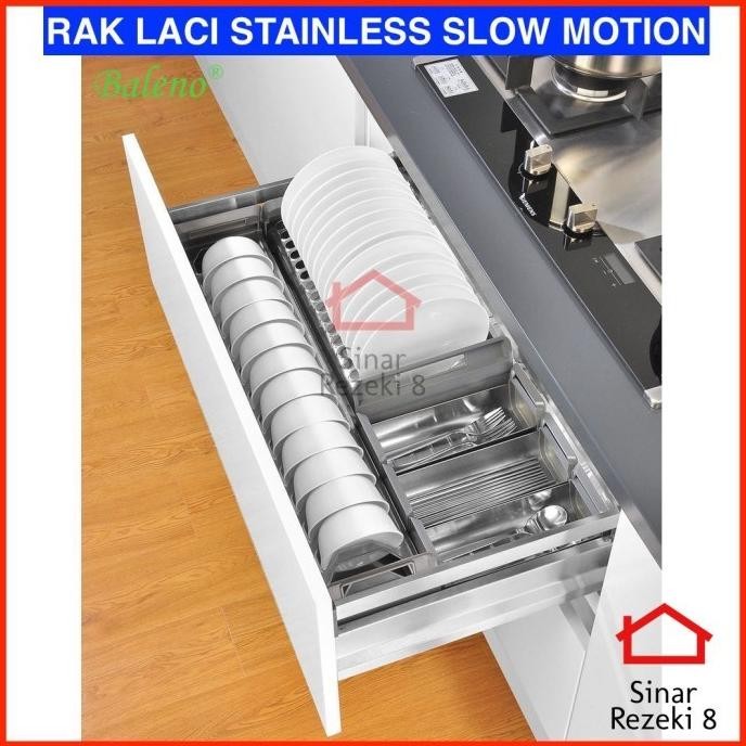 Jual Rak Tarik Piring STAINLESS Baleno Mangkok Dapur Laci Tempat Sendok ...