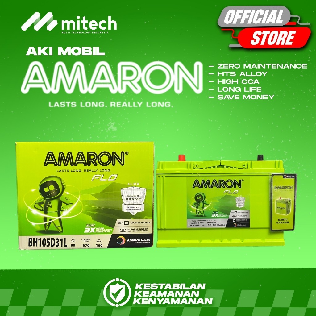 Jual Amaron Hi Life Flo Aki Kering Mobil Mitsubishi Pajero Sport 105D31L / NX120-7L - 12V / 80Ah ...