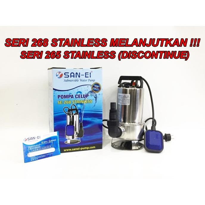 Jual POMPA CELUP AIR / SAN-EI 265 STAINLESS / DORONG 7 METER / 250watt | Shopee Indonesia
