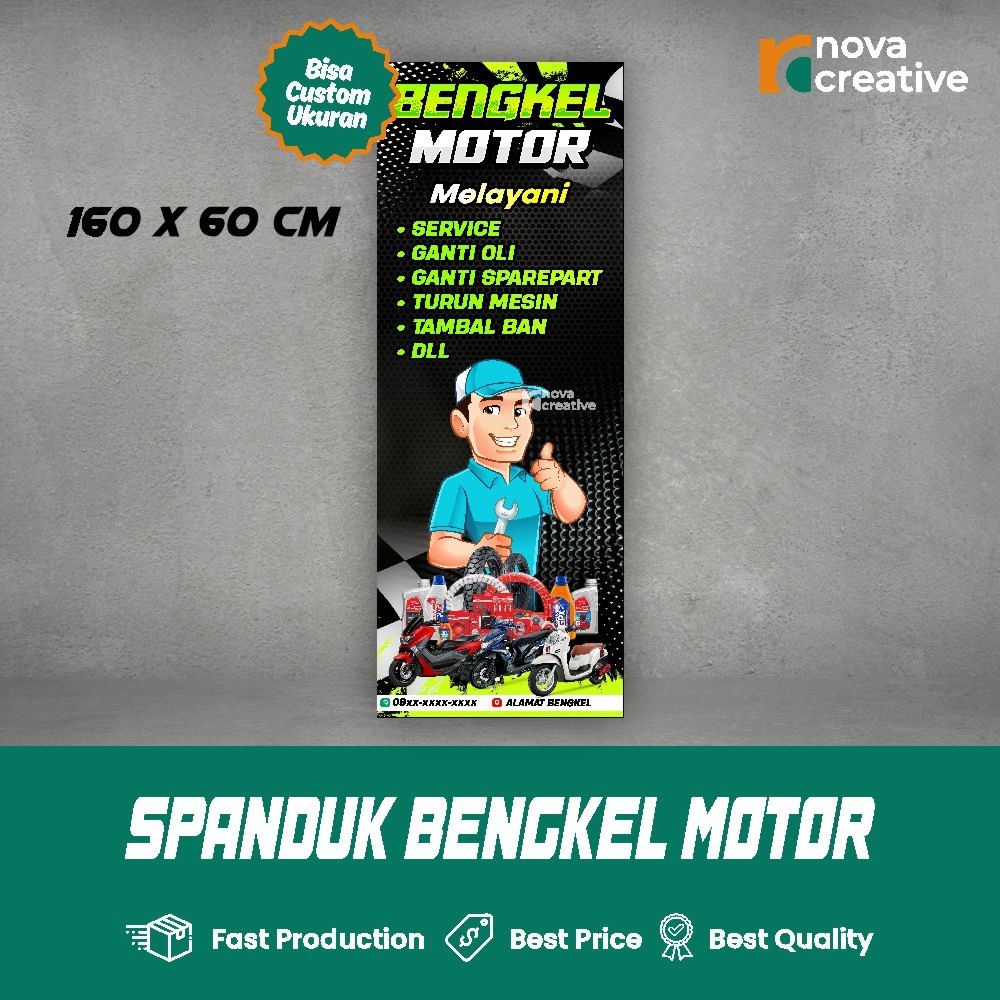 Jual Jasa Cetak Banner Bengkel Motor dan Servis Spanduk Custom Desain ...