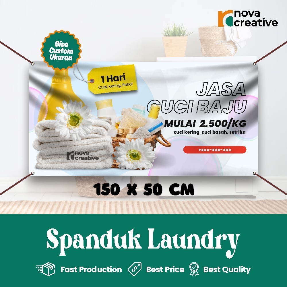 Jual Spanduk Laundry Antar Jemput Baligho Custom Free Desain | Shopee ...