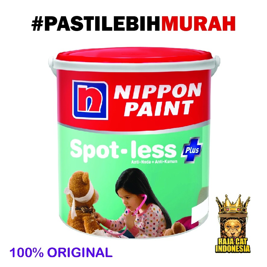Jual Cat Tembok Anti Noda Interior Nippon Spotless Plus Warna Putih 2.5 ...