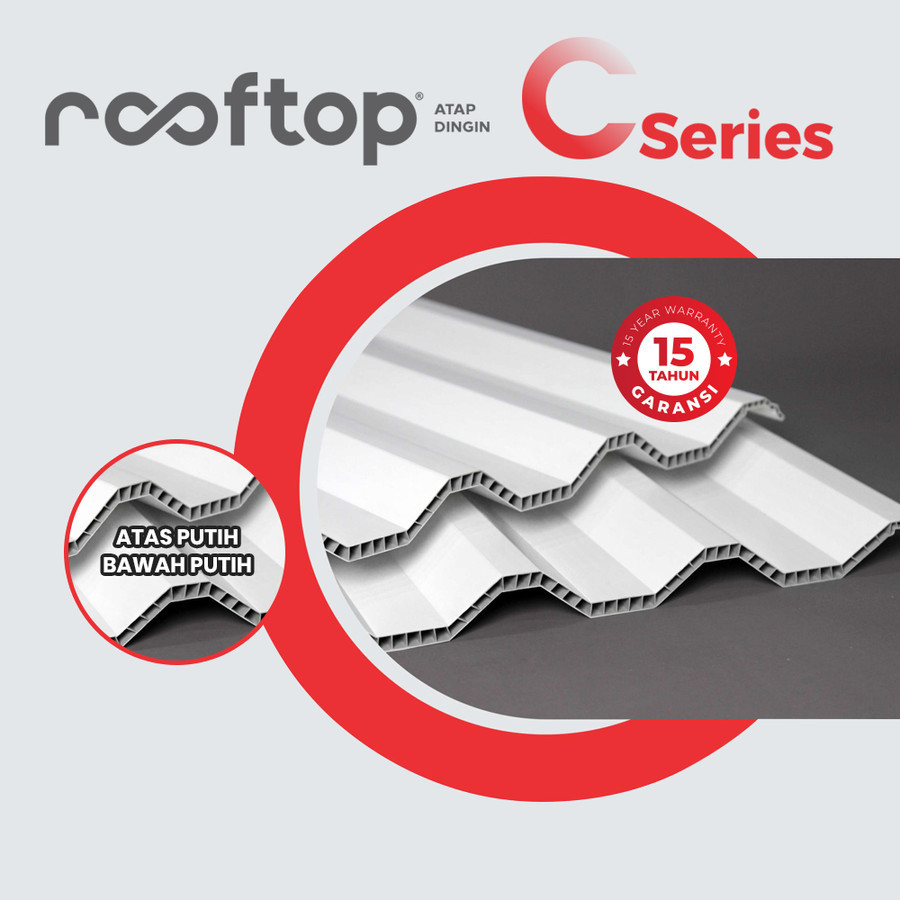 Jual Atap uPVC Rooftop C-Series Tebal 12mm Dingin Rumah Gedung Ruko 6 ...