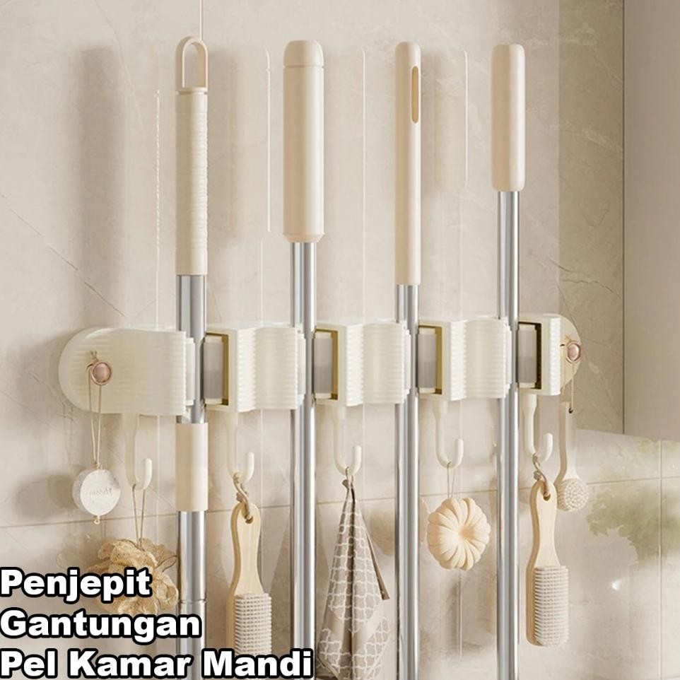 Jual Jepit Gantungan Sapu Pel Dinding Holder Mop Serbaguna Gantungan ...