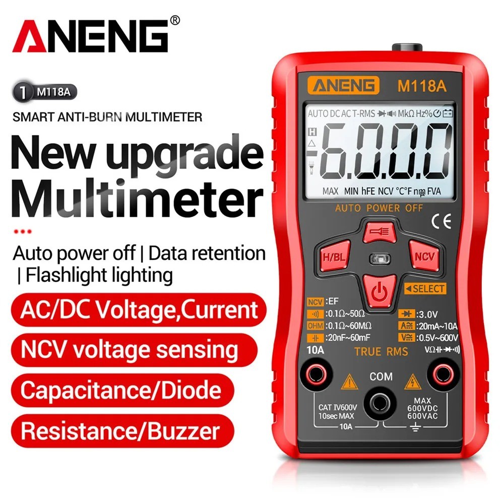 Jual ANENG Digital Multimeter Mini Voltage Tester True Rms - M118A Uni ...