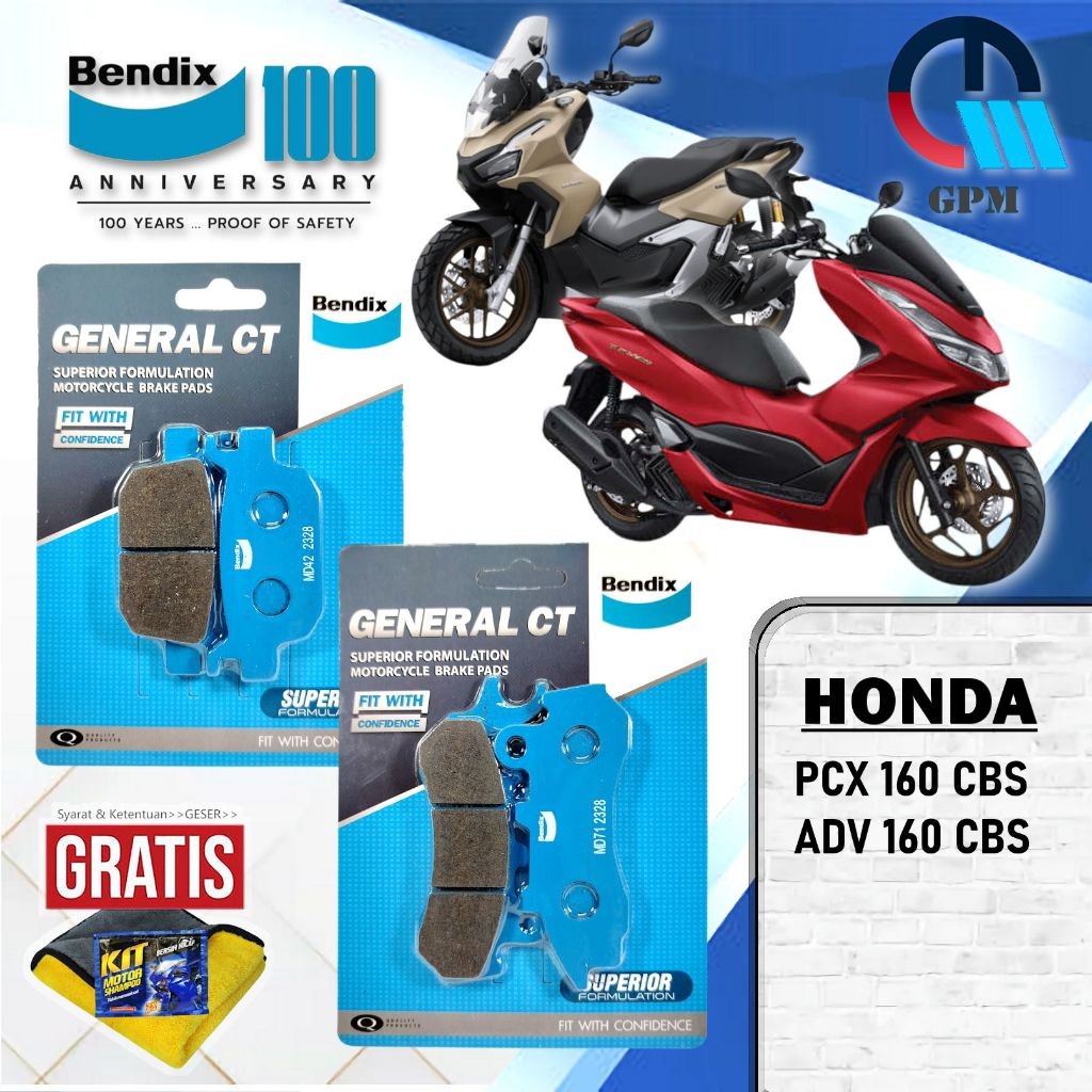 Jual Kampas rem PCX 160 CBS, ADV 160 CBS Honda Bendix Depan dan Belakang | Shopee Indonesia