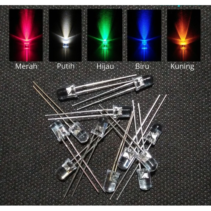 Jual Per 1 Pcs - Lampu LED 5MM 1 Warna Lampu 5 mm Led 5mm Lampu ...