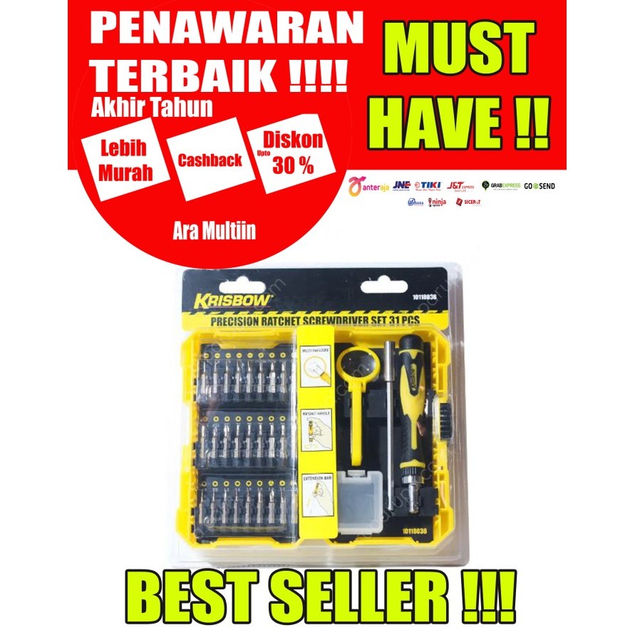 Jual Paling Baik Krisbow Set Obeng 31Pcs / Precision Rachet Screwdriver ...