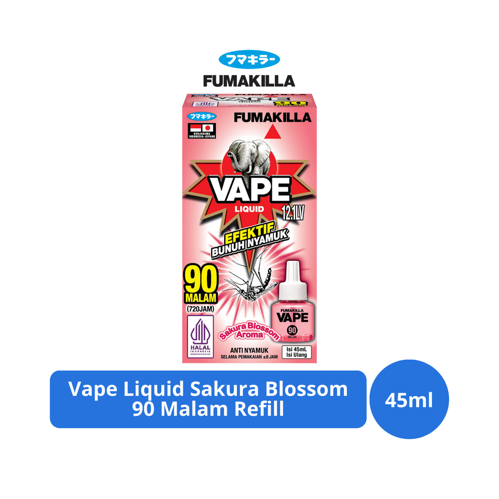 Jual FUMAKILLA Vape Anti Nyamuk Liquid Sakura Blossom 90 Malam Refill ...