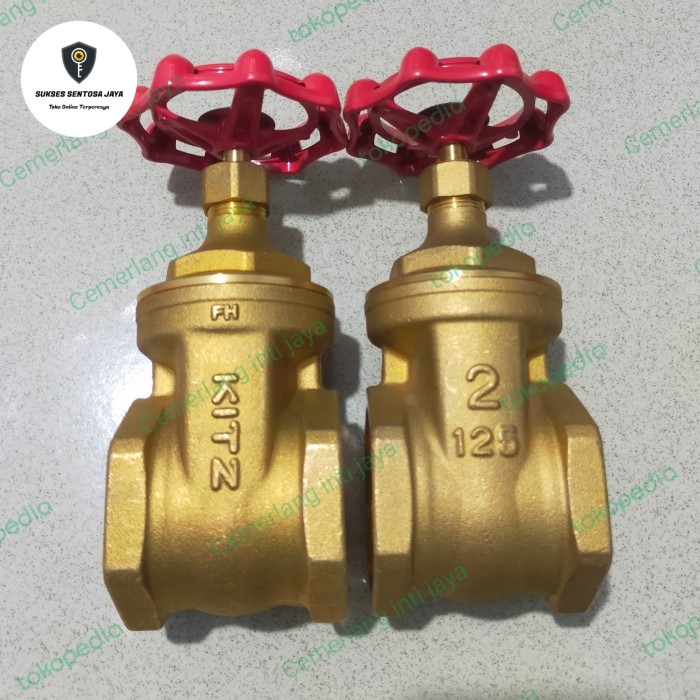 Jual Gate Valve Kitz Kuningan 2" Inch Brass 125 / DN50 Ori 100% Asli Kitz | Shopee Indonesia